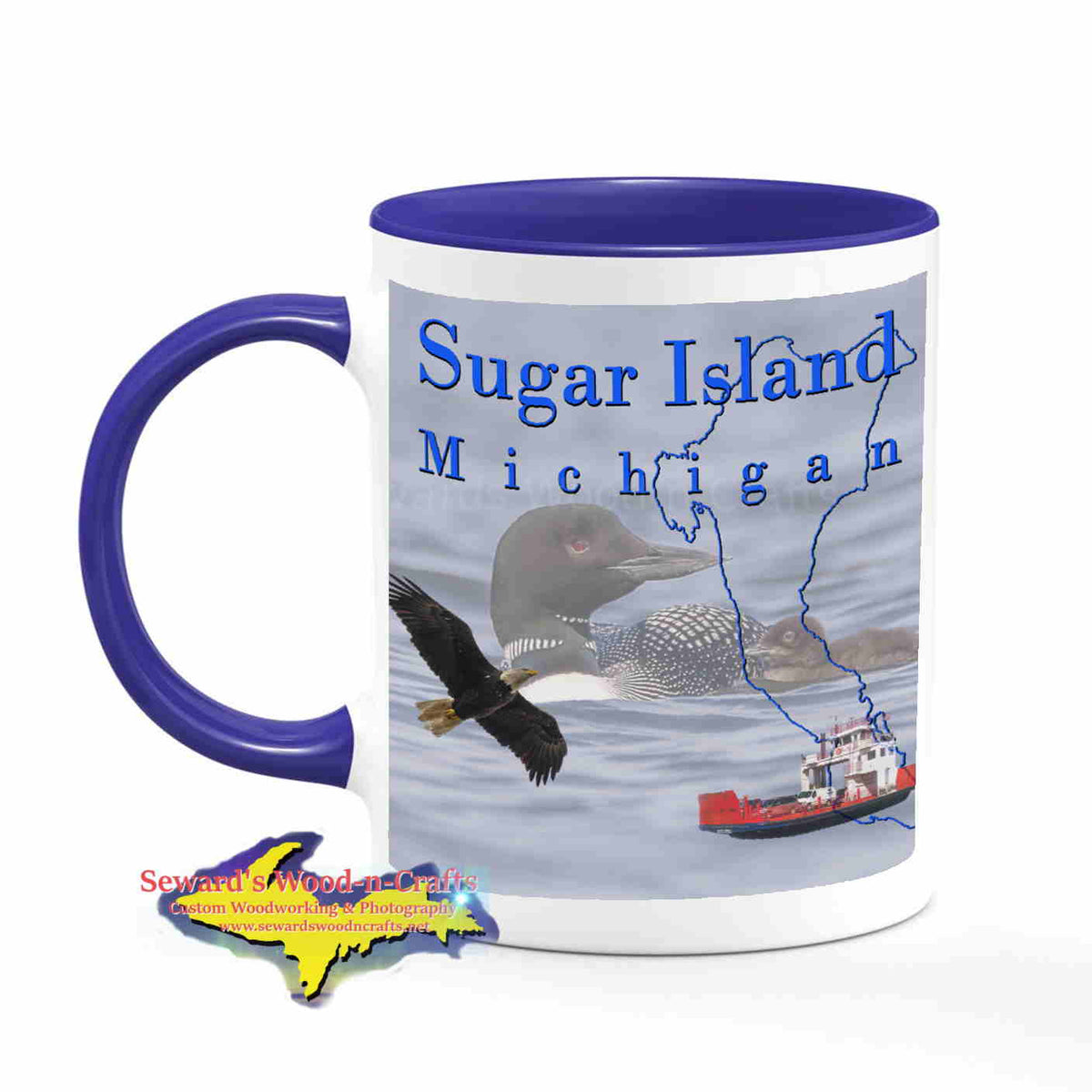 Sugar Island Michigan Coffee Cup Loons-9649 – Seward's Wood-n-Crafts ...