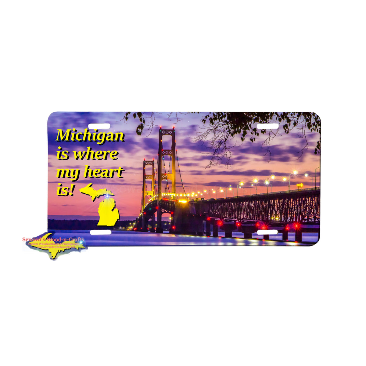 Michigan License Plates Mackinac Bridge -8710 – Seward's Wood-n-Crafts ...