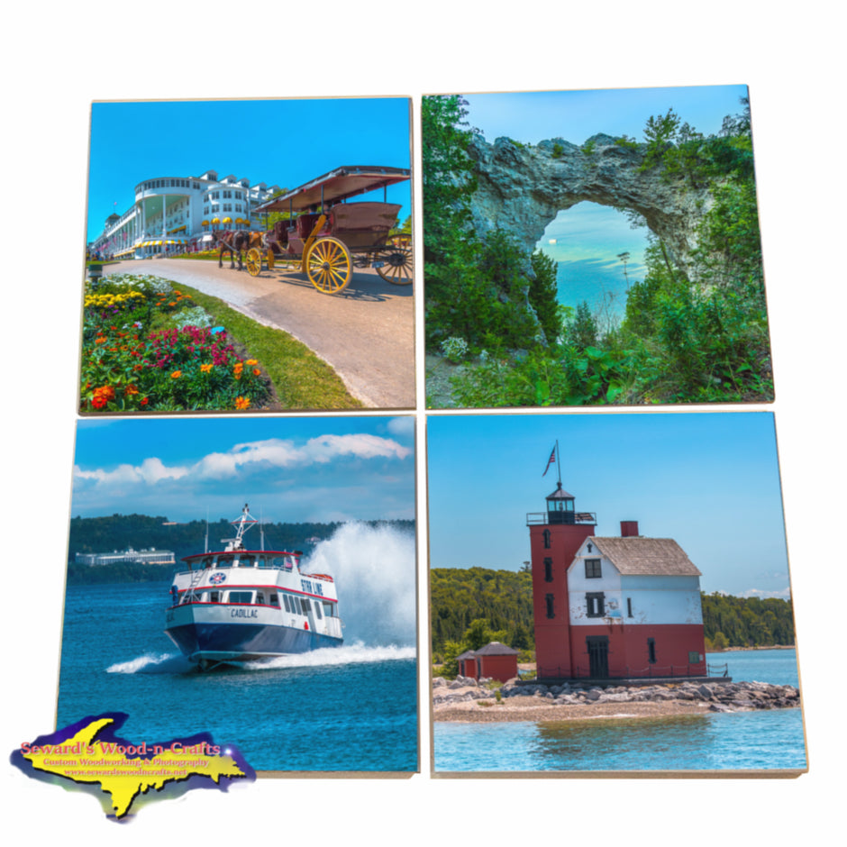 Michigan Coaster Sets - Mackinac Island Gifts and Collectables – Seward ...