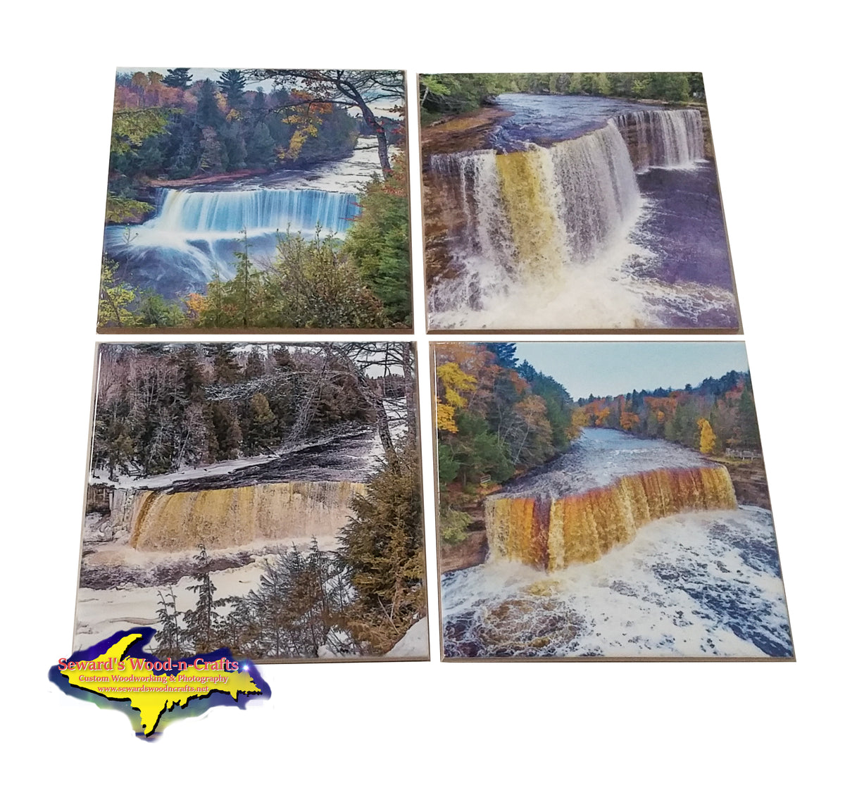 Michigan Coaster Sets -Season's Of Upper Tahquamenon Waterfalls ...