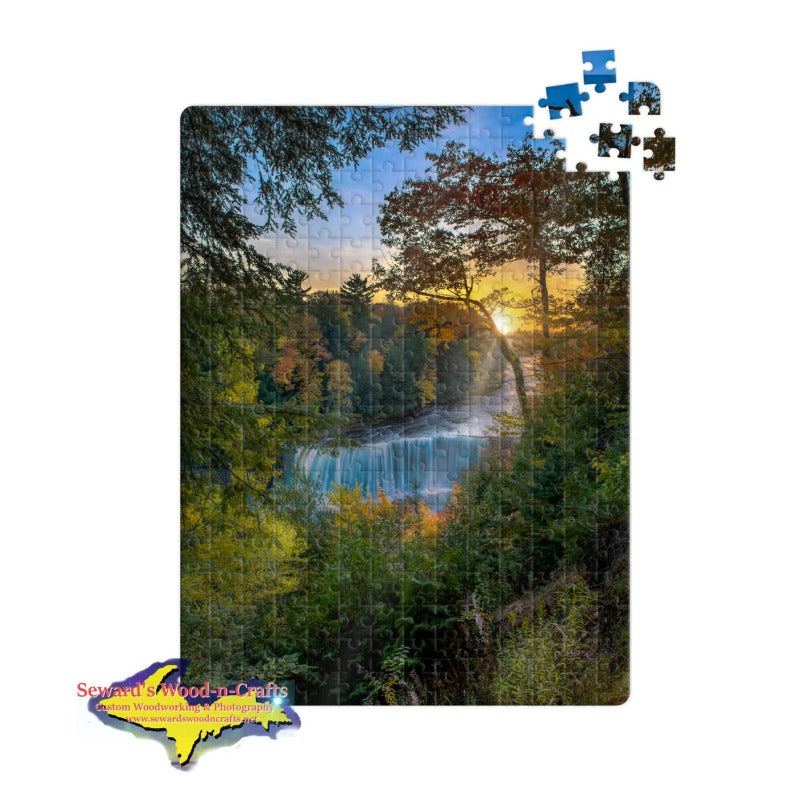 Michigan Puzzles Upper Tahquamenon Falls Sunset -7475 – Seward's Wood-n ...